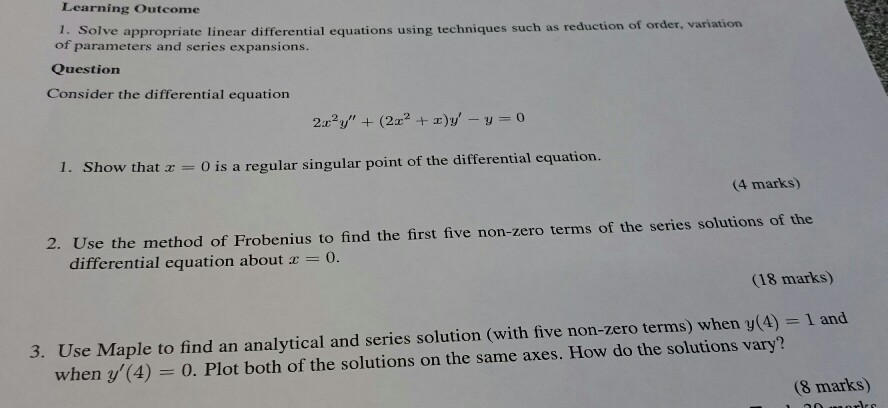 Solved Solve appropriate linear differential equations using | Chegg.com