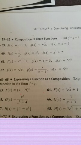 Solved Composition of Three Functions Find f middot g middot | Chegg.com