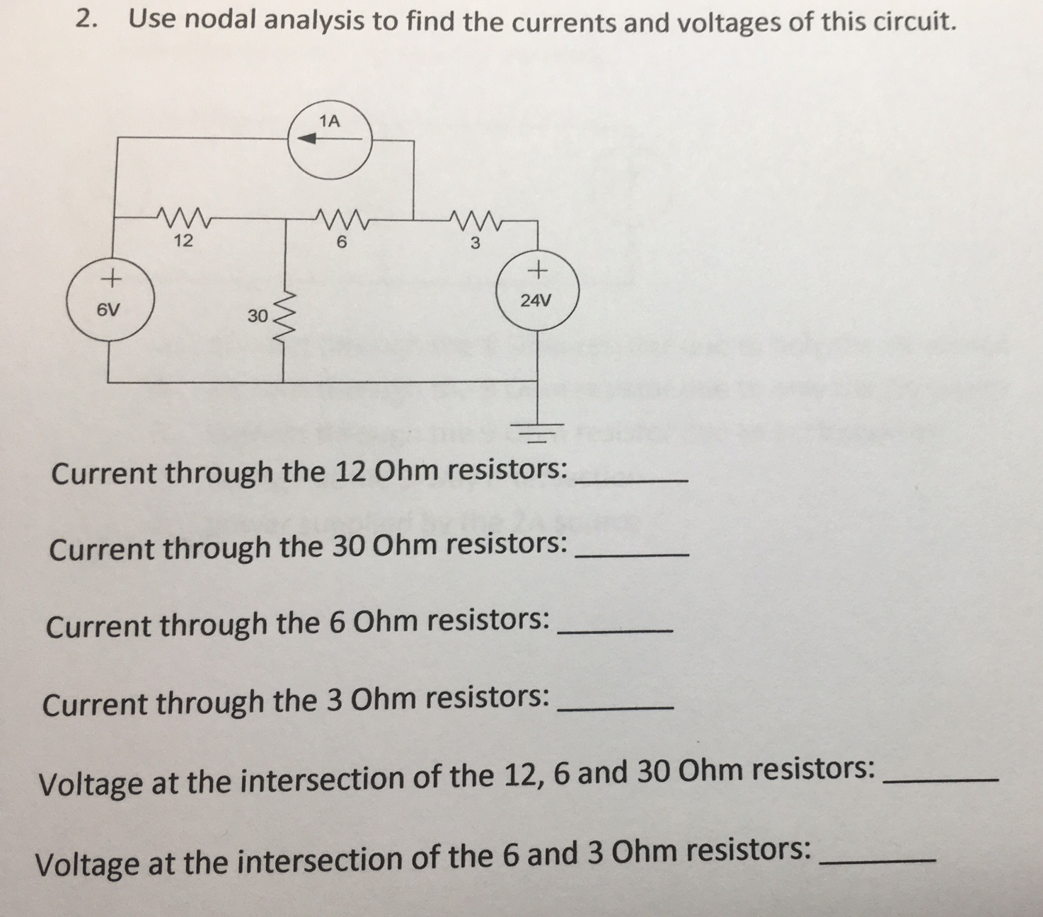 Solved Use nodal analysis to find the currents and voltages | Chegg.com