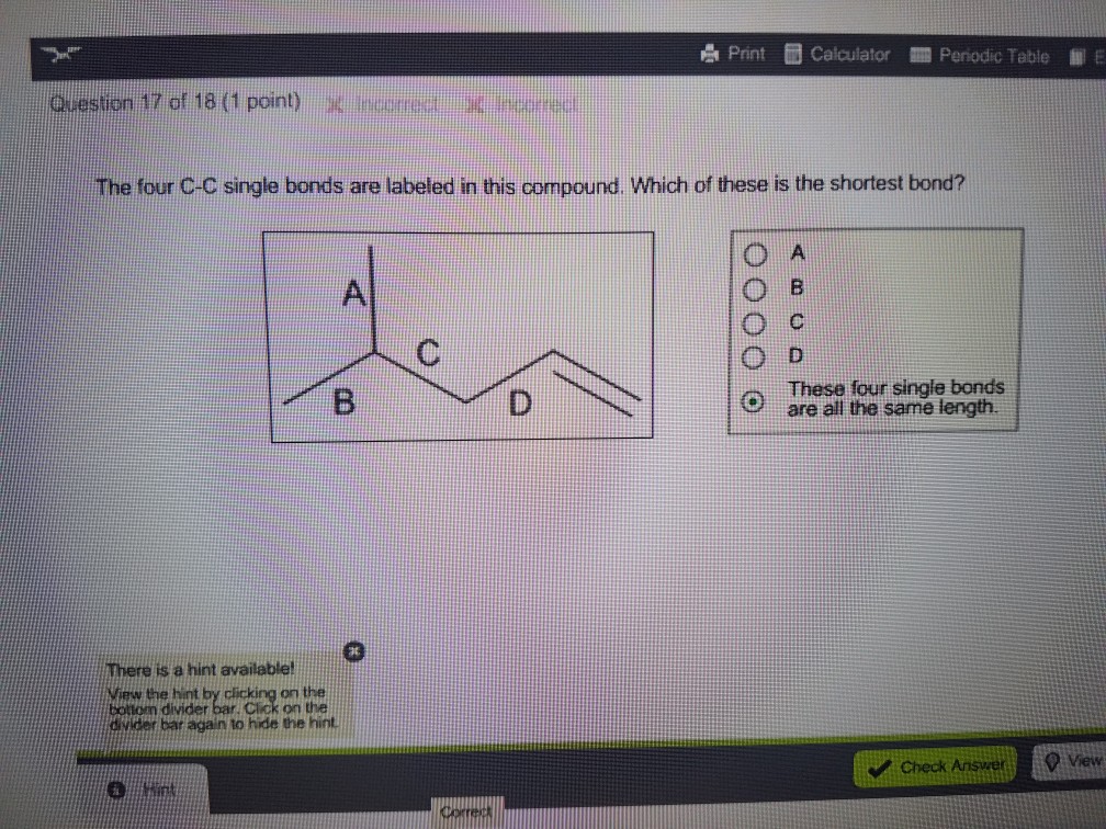 Solved The four C-C single bonds are labeled in this | Chegg.com