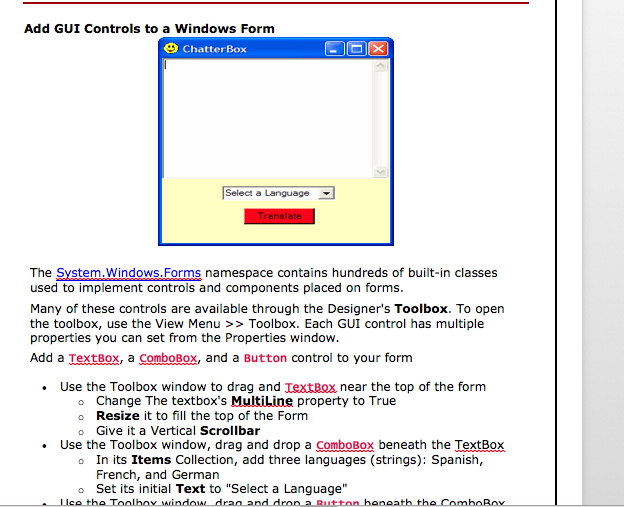Add GUI Controls to a Windows Form Chatter Box | | Chegg.com