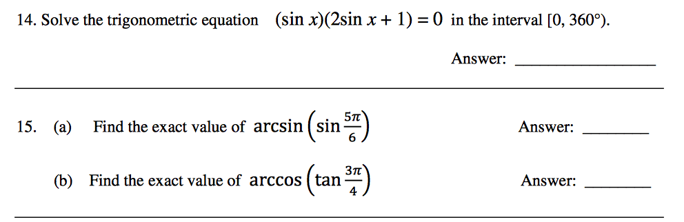 Solved Solve the trigonometric equation (sin x)(2sin x + 1) | Chegg.com