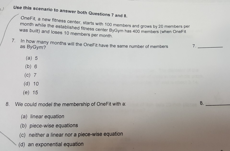 Solved Use this scenario to answer both Questions 7 and 8. | Chegg.com