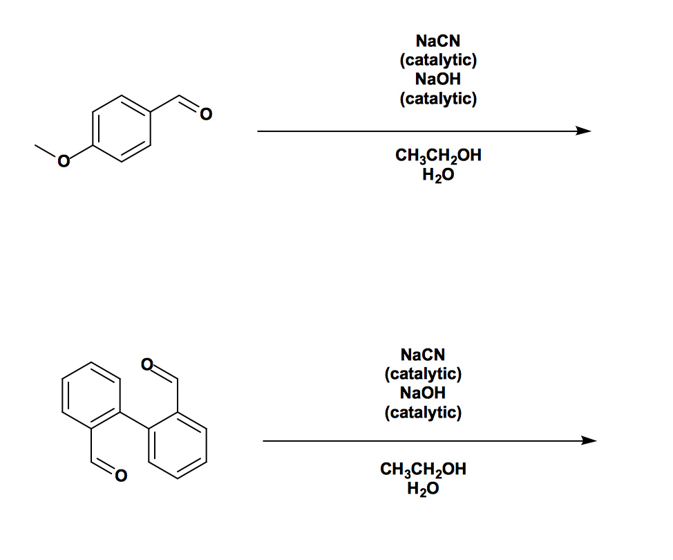 Solved NaCN (catalytic) NaOH (catalytic) CH3CH2OH H20 NaCN | Chegg.com