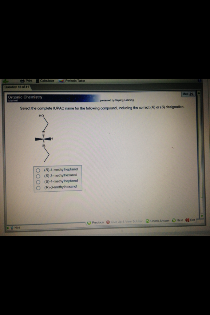 Solved Select the complete IUPAC name for the following | Chegg.com