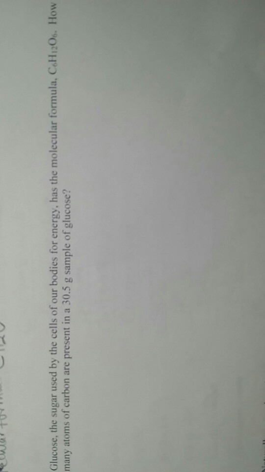 Solved Glucose, the sugar used by the cells of our bodies | Chegg.com