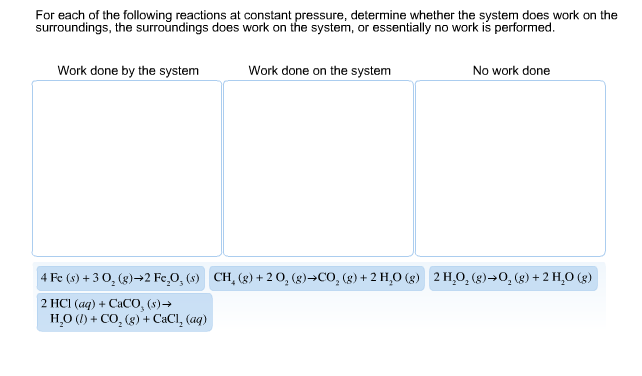 Solved For each of the following reactions at constant | Chegg.com