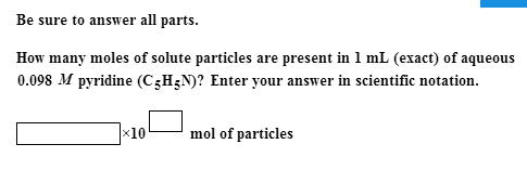 Solved How many moles of solute particles are present in 1 | Chegg.com