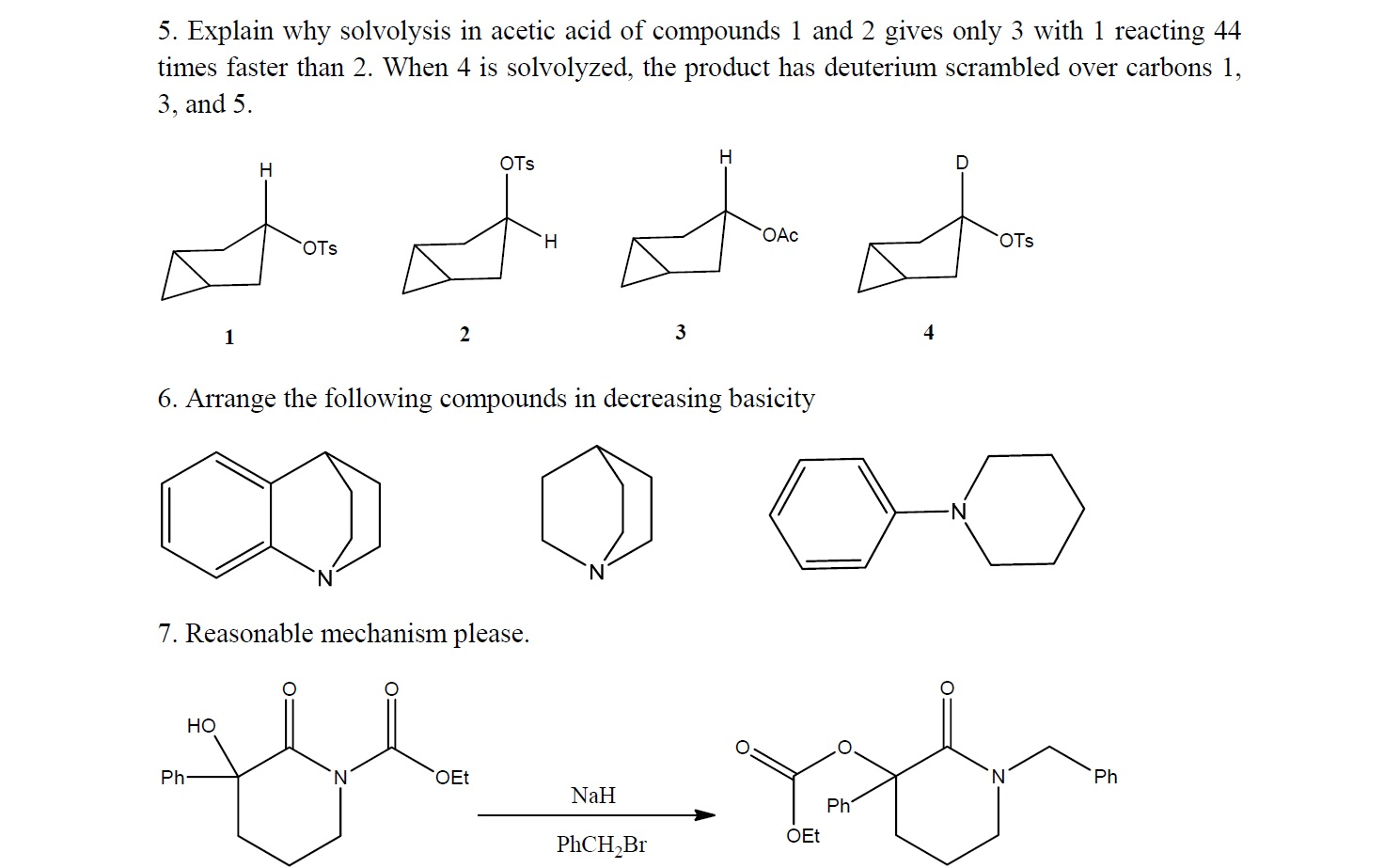 Explain why solvolysis in acetic acid of compounds 1 | Chegg.com