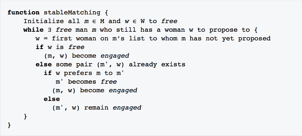 Solved Lab: Marriage Matching Consider an instance of the | Chegg.com