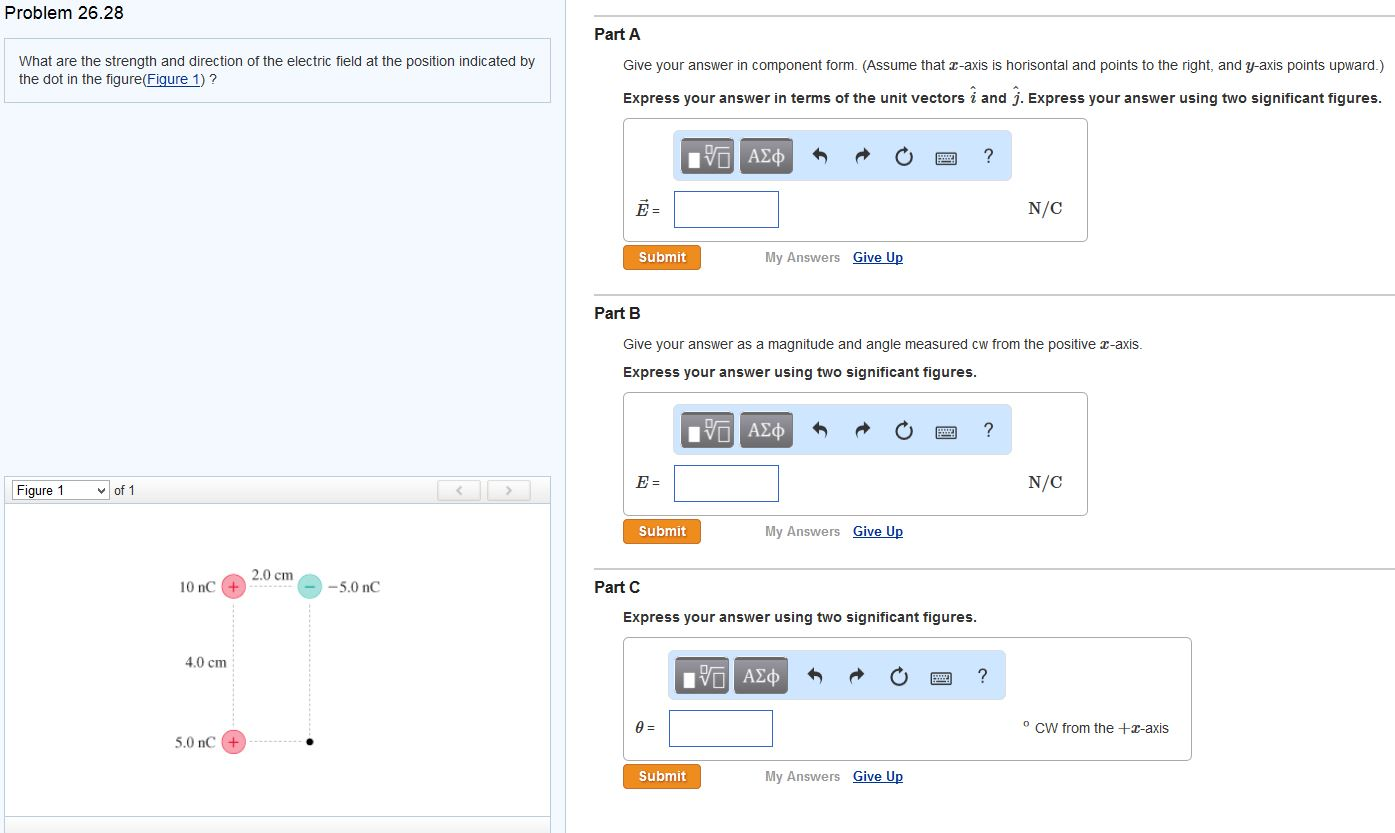 Solved What are the strength and direction of the electric | Chegg.com