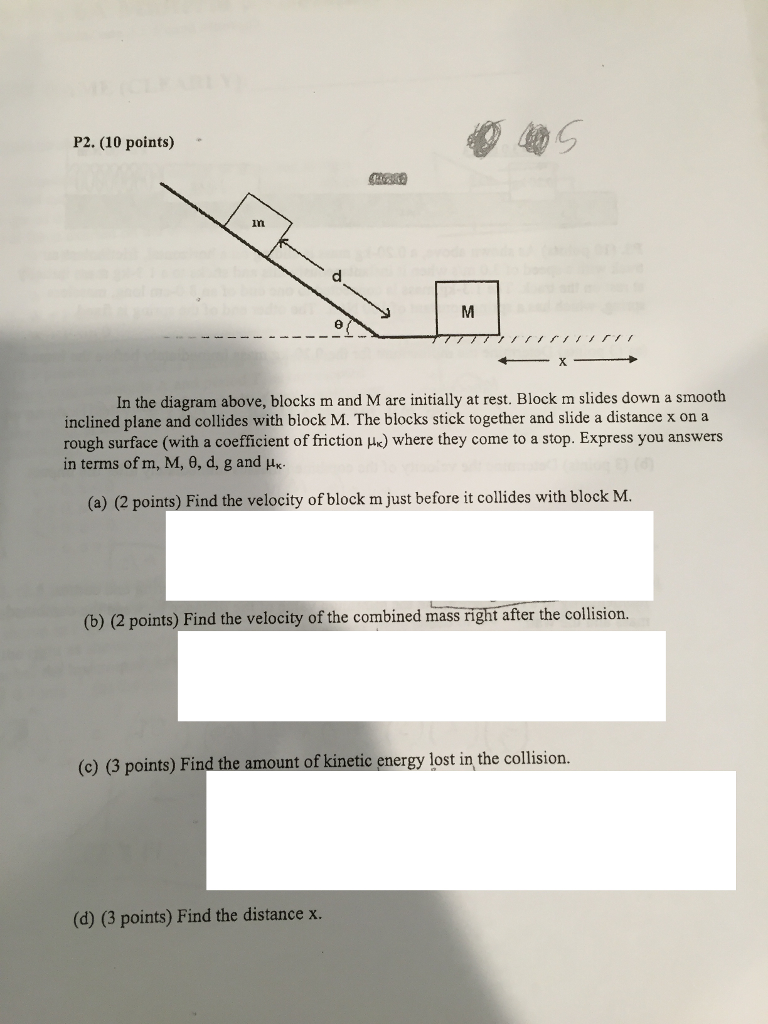 Solved In the diagram above, blocks m and M are initially | Chegg.com