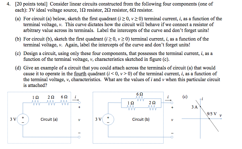 Solved 4. [20 points total] Consider linear circuits | Chegg.com