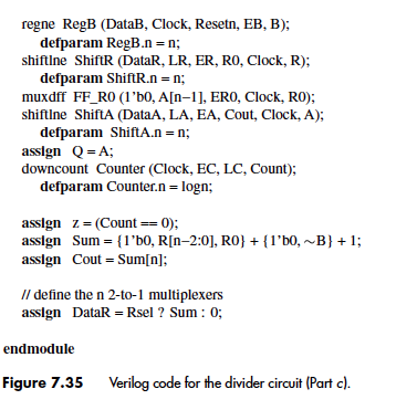Solved module divider (Clock, Resetn, s, LA, EB, DataA, | Chegg.com