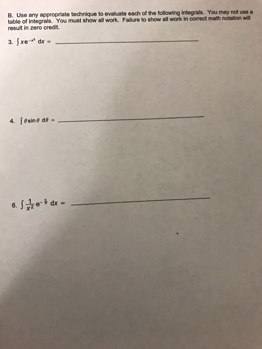 Solved Use any appropriate technique to evaluate each of the | Chegg.com
