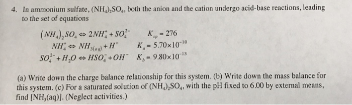 Solved In ammonium sulfate... both the anion and cation | Chegg.com