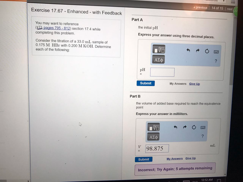 Solved Exercise 17.67 Enhanced with Feedback You may want to | Chegg.com