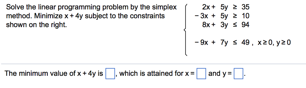 Solved Solve the linear programming problem by the simplex | Chegg.com