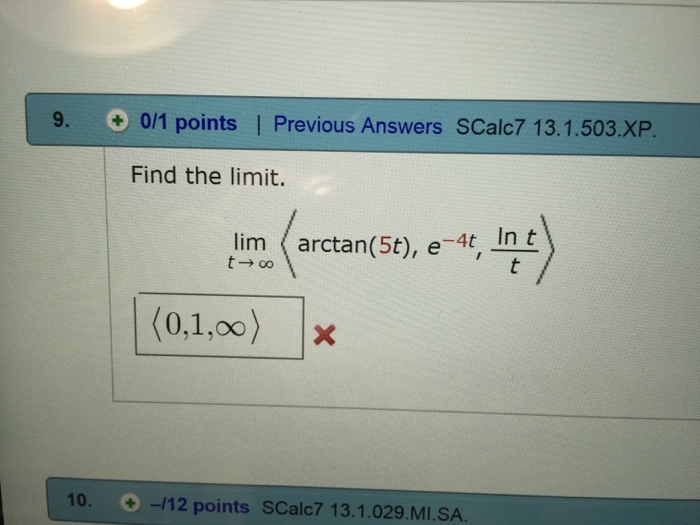 Solved Find the limit. lim t rightarrow infinity | Chegg.com