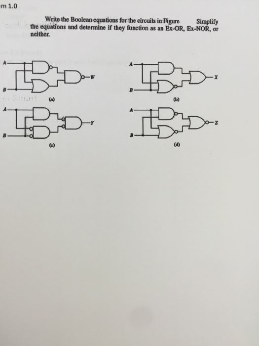 Solved Write the Boolean equations for the circuits in | Chegg.com
