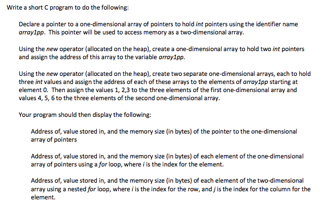 Solved Write A Short C Program To Do The Following Declare