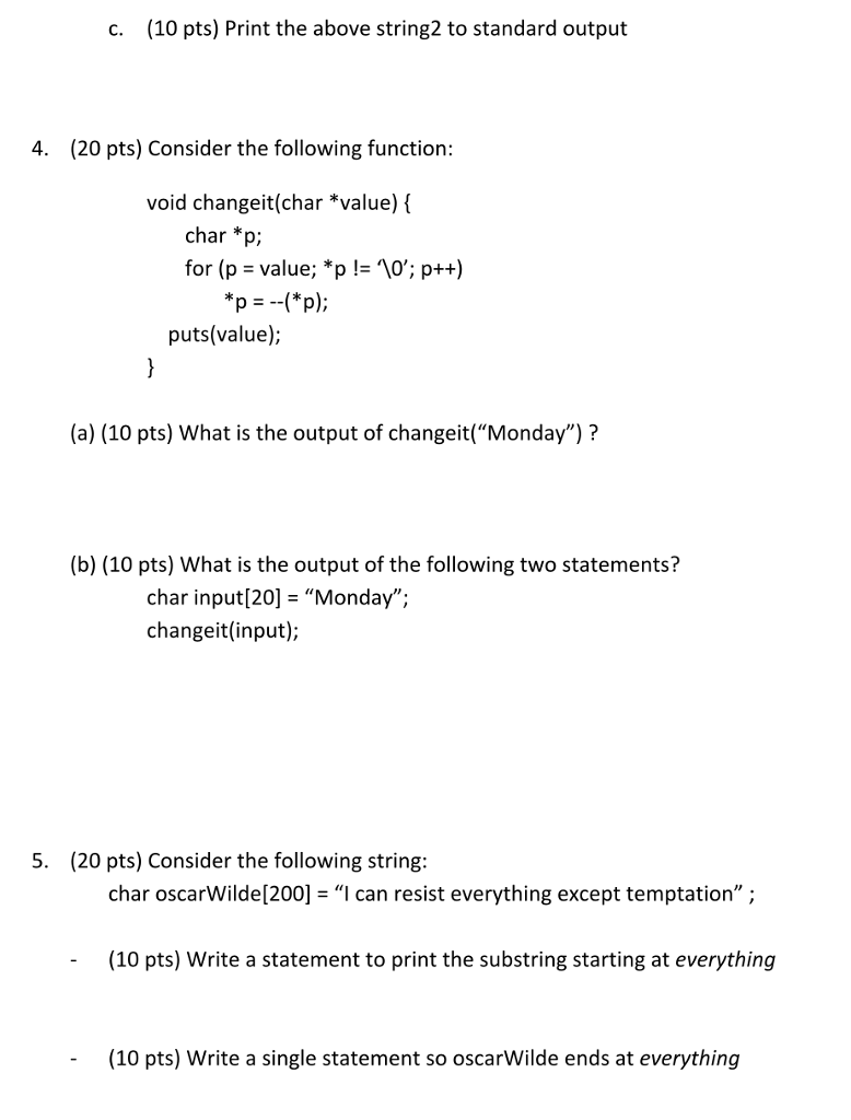 Solved 1. (10 pts) Consider the following code. char strl20 | Chegg.com