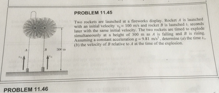 Solved Two rockets are launched at a fireworks display. | Chegg.com