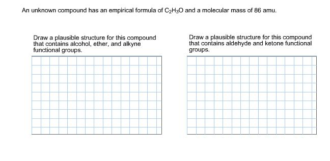 Solved An unknown compound has an empirical formula of C2H3O | Chegg.com