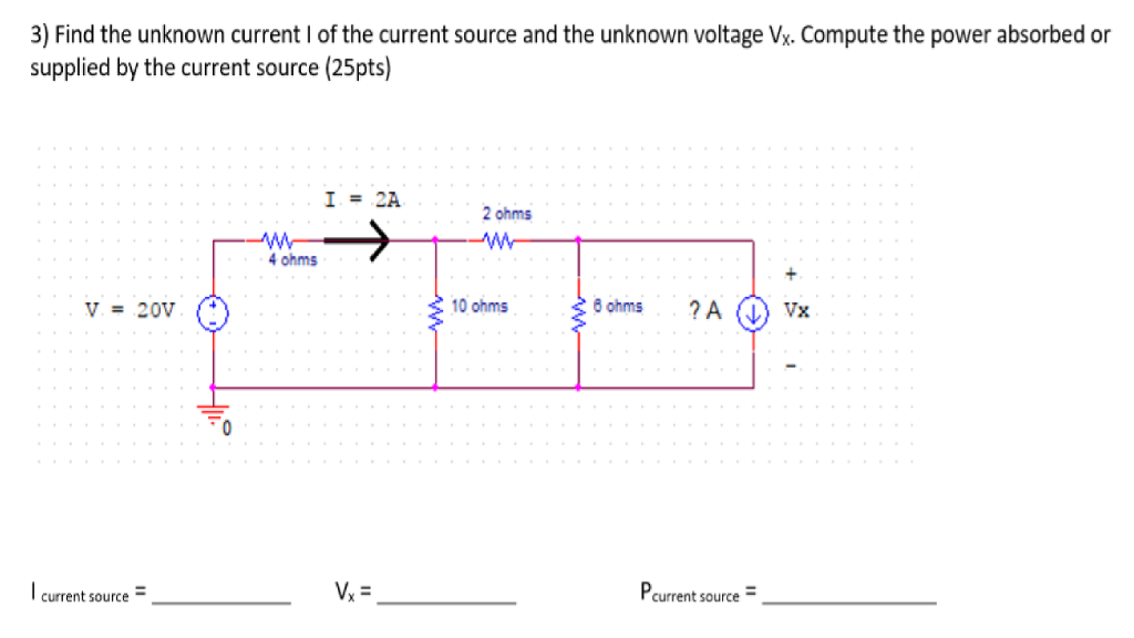 Solved Find the unknown current I of the current source and | Chegg.com