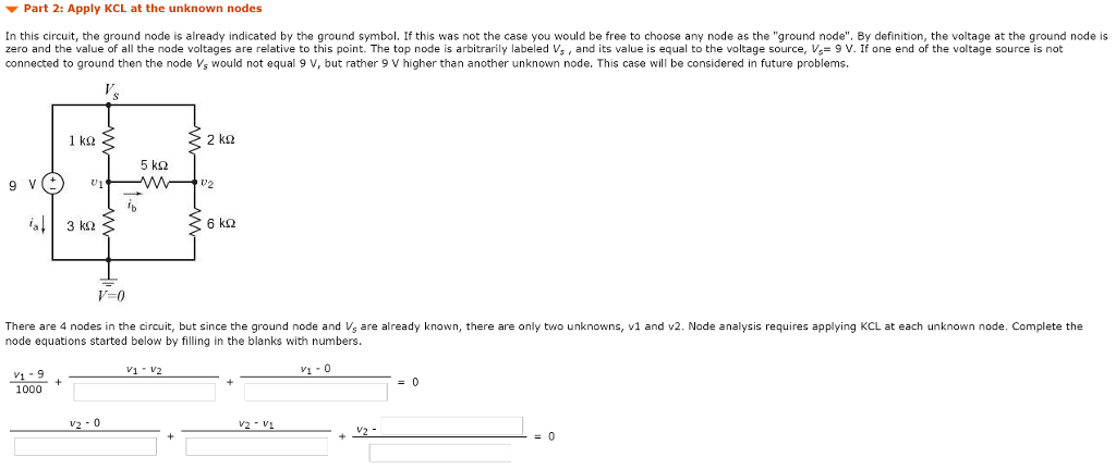 Solved Determine the values of the node voltages, v1 and v2, | Chegg.com
