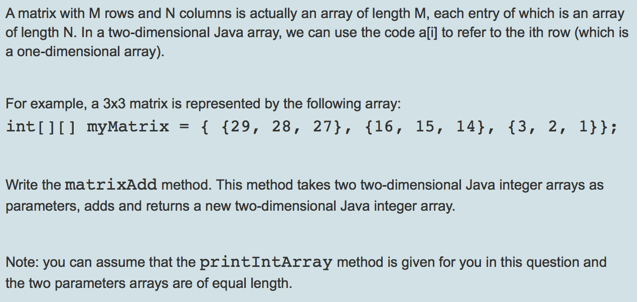 Solved A Matrix With M Rows And N Columns Is Actually An
