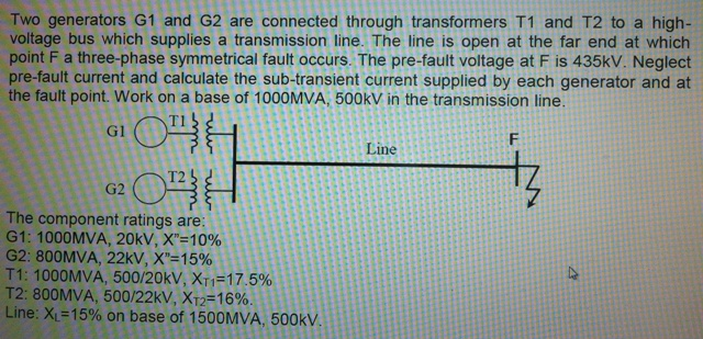 Solved Two generators G1 and G2 are connected through | Chegg.com