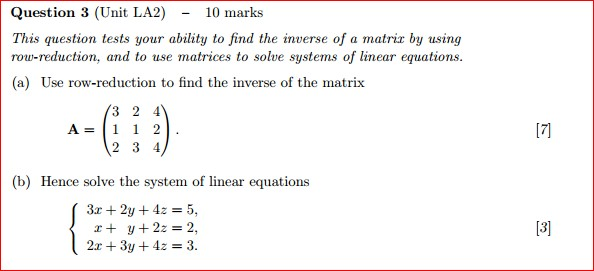 Solved This question tests your ability to find the inverse | Chegg.com
