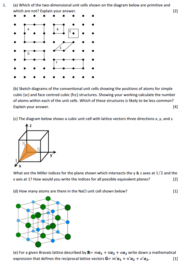 Solved Condensed matter physics problem (see image). Please | Chegg.com