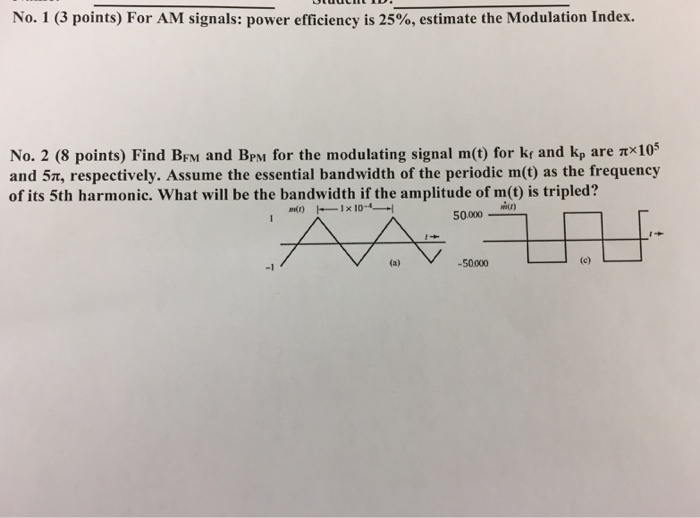 Solved For AM signals: power efficiency is 25%, estimate the | Chegg.com