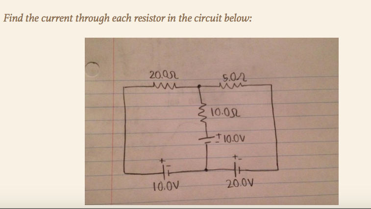 Solved Find the current through each resistor in the circuit | Chegg.com
