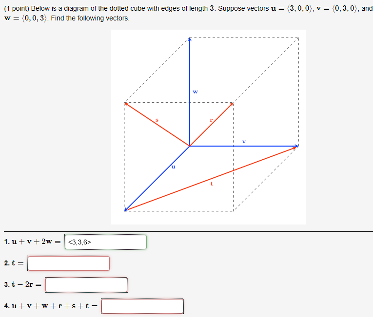 Solved Below is a diagram of the dotted cube with edges of | Chegg.com