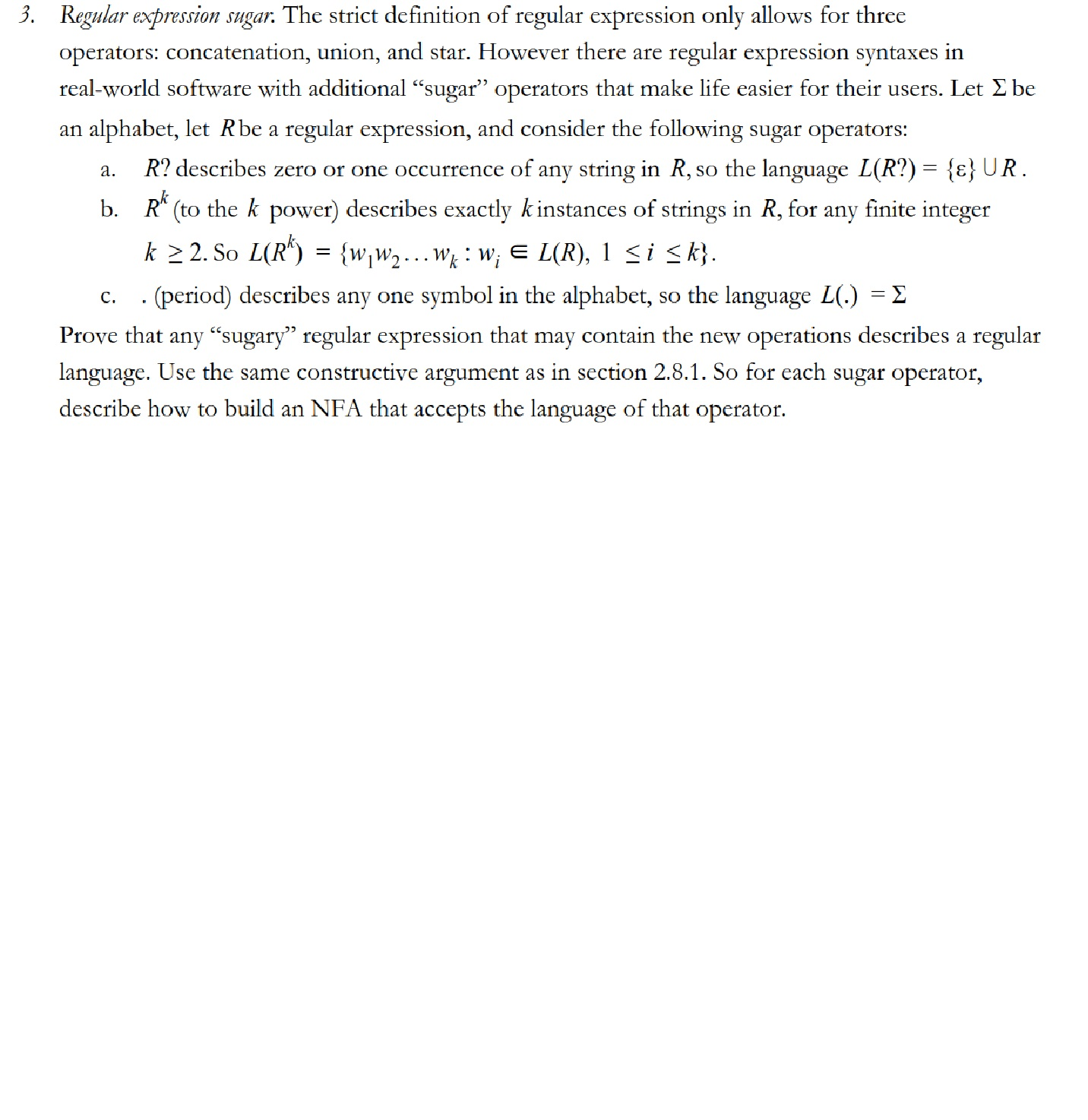 Solved The strict definition of regular expression only | Chegg.com