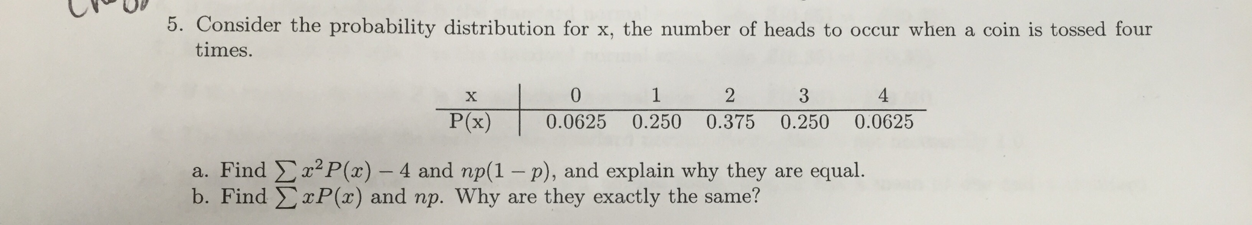 Solved Consider the probability distribution for x, the | Chegg.com