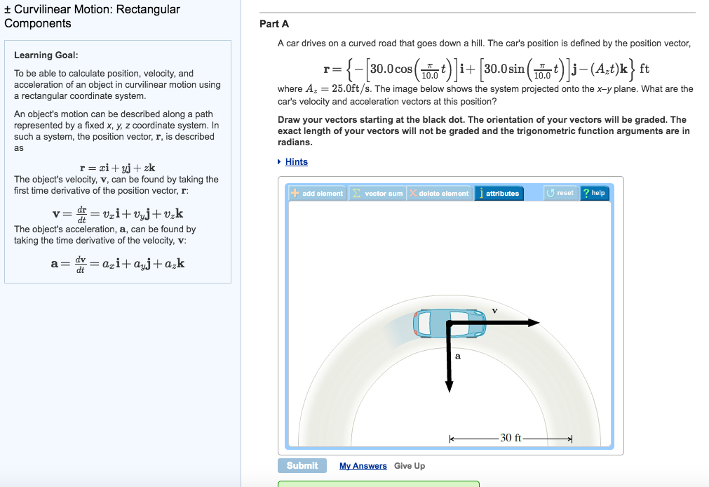 Solved ± Curvilinear Motion: Rectangular Components Part A A | Chegg.com