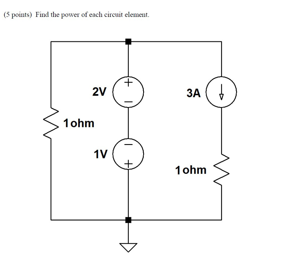 Solved (5 points) Find the power of each circuit element. 2V | Chegg.com