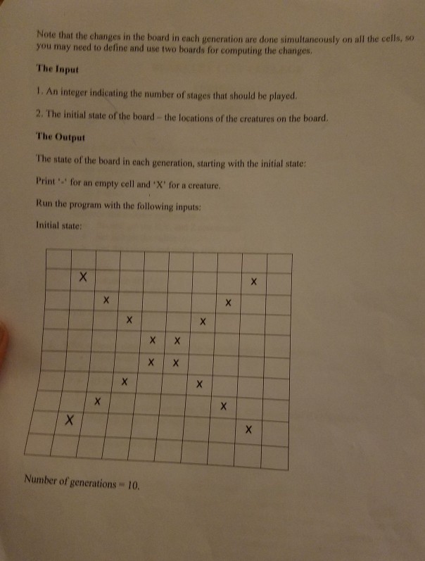 Solved The Game of Life The life game consists of a board | Chegg.com