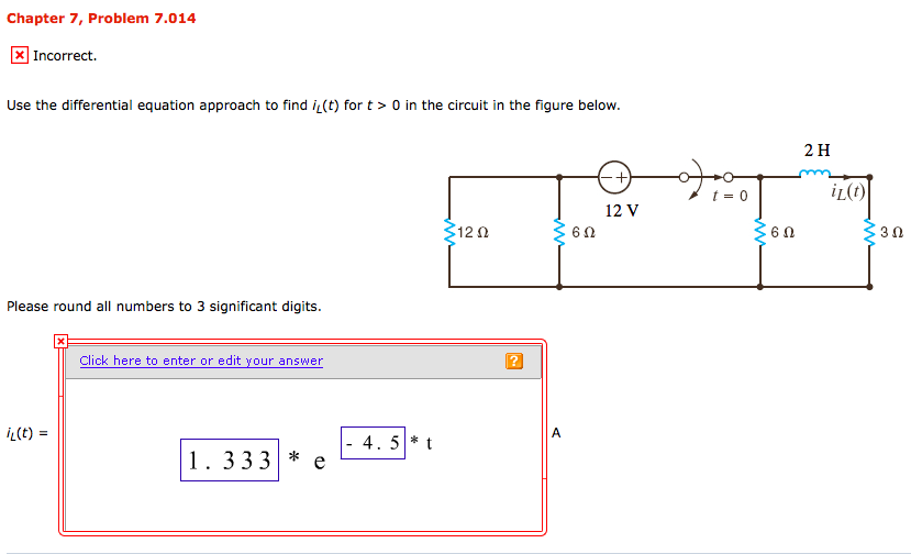 Solved XIncorrect. Use the differential equation approach to | Chegg.com