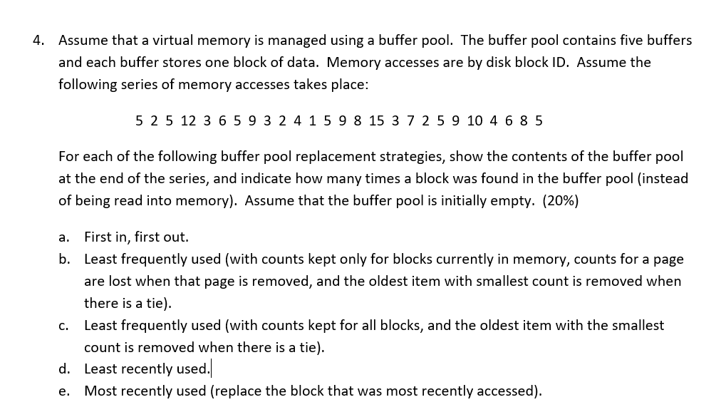Solved Assume That A Virtual Memory Is Managed Using A 