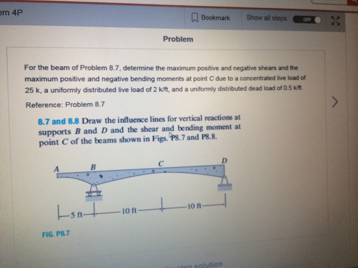 Solved: For The Beam Of Problem 8.7, Determine The Maximum... | Chegg.com