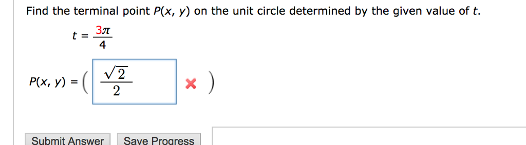 Solved Find the terminal point P(x, y) on the unit circle | Chegg.com