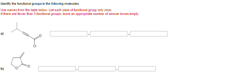 Solved Identify the functional groups in the following | Chegg.com