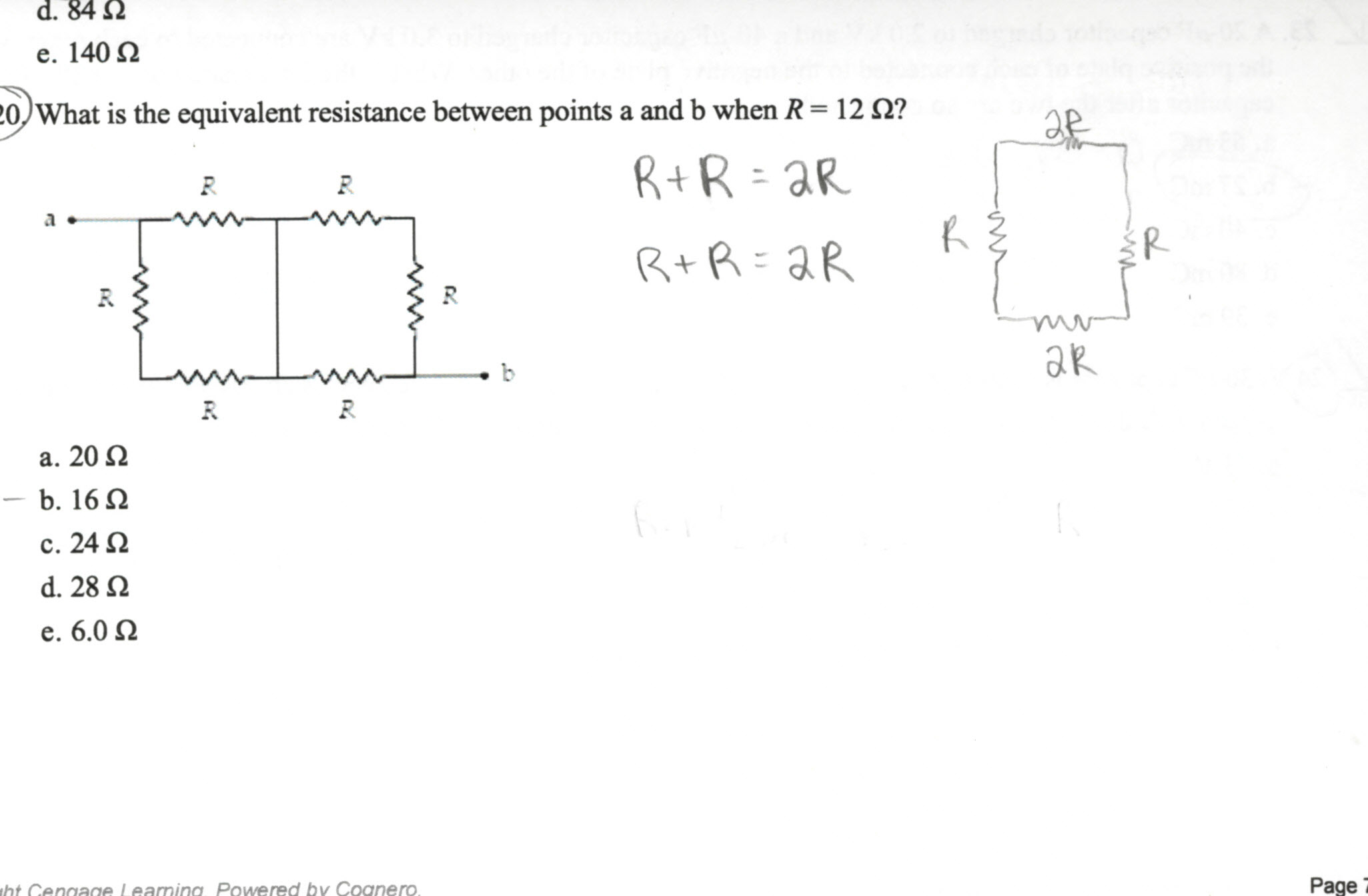 Solved What is the equivalent resistance between points a | Chegg.com