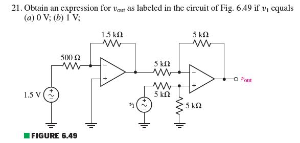 Obtain an expression for vout as labeled in the | Chegg.com