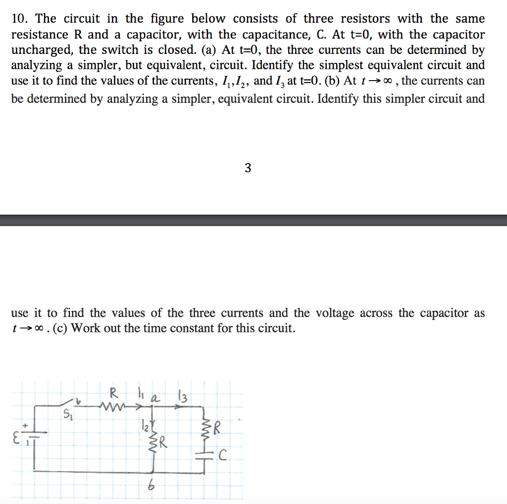 Solved 10. The circuit in the figure below consists of three | Chegg.com